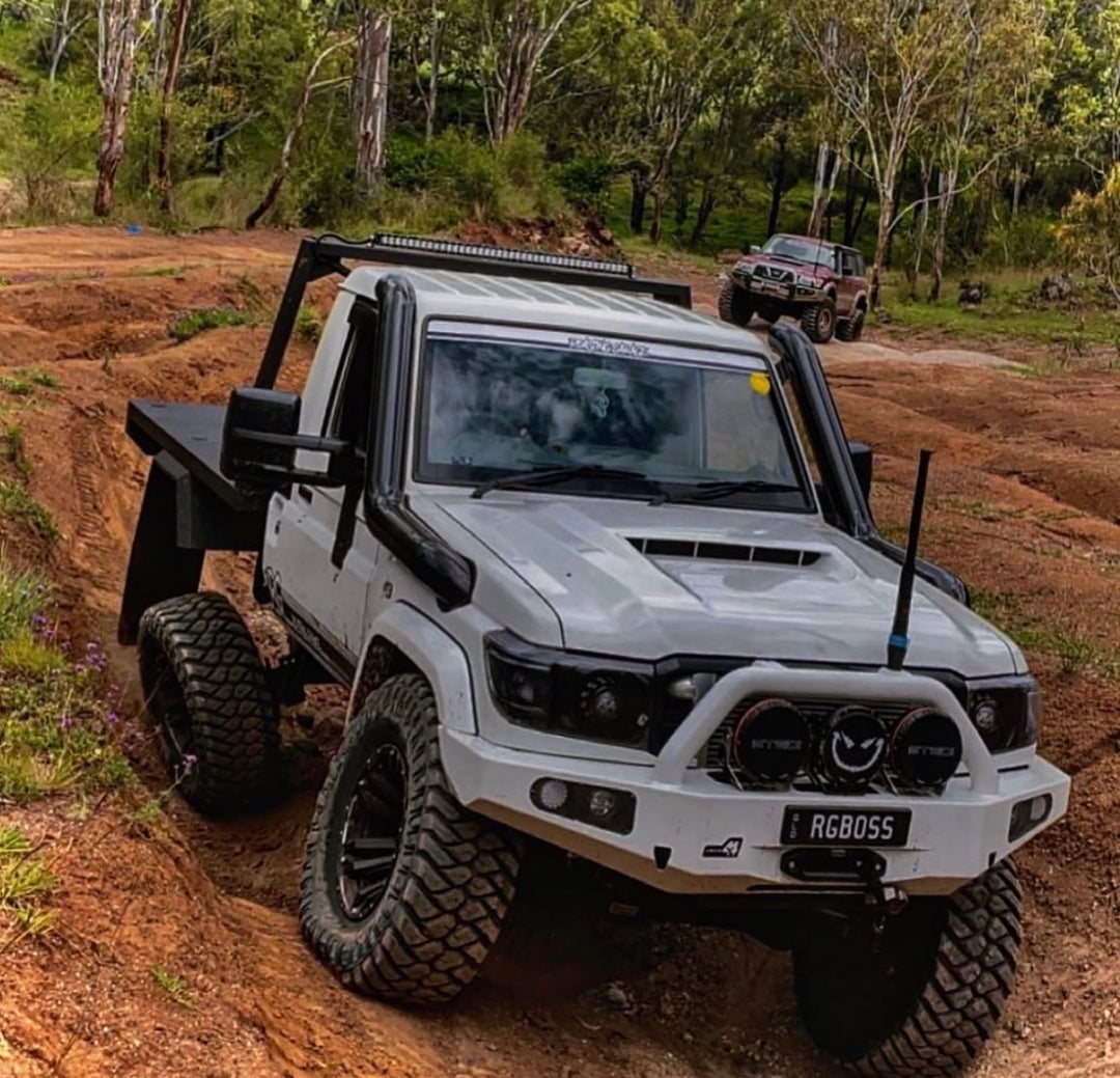 TWIN VDJ 76/78/79 Series Landcruiser 5" Stainless Steel Snorkel Kit ...